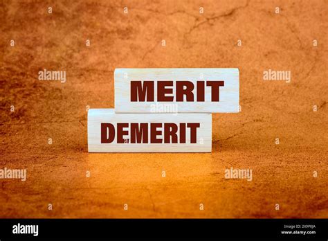 Business And Demerit Or Merit Concept Demerit Or Merit Symbol On