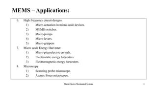 MEMS Introduction Pdf Physics Science