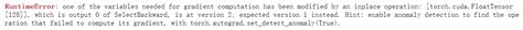 runtimeerror one of the variables needed for gradient computation has