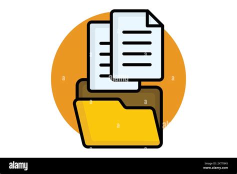 Data Collection Colored Outline Icon Folder With Paper Icon Related To Gather Data Analytics