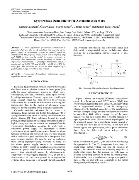 Pdf Synchronous Demodulator For Autonomous Sensors