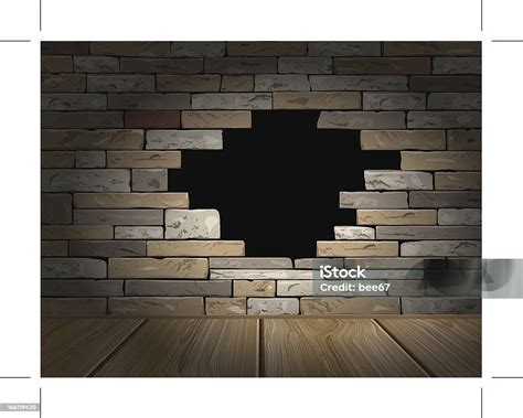 Lubang Di Dinding Bata Ilustrasi Stok Unduh Gambar Sekarang Arsitektur Bahan Bangu Bahan