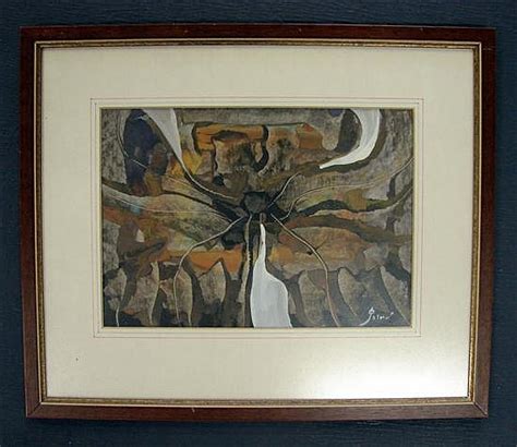 Lot Raymond Pitre B 1940 Abstract Gouche On Paper