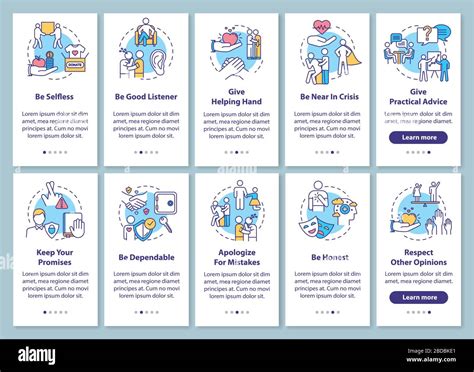 Friendship Onboarding Mobile App Page Screen With Concepts Set Best Friends Relationship