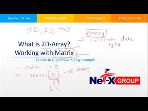 D Array In C With Example Of Transpose Of Matrix Explain In Guajarati YouTube