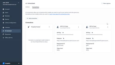 Establishing The AI Connection For The AI Assistant Templafy Help Center