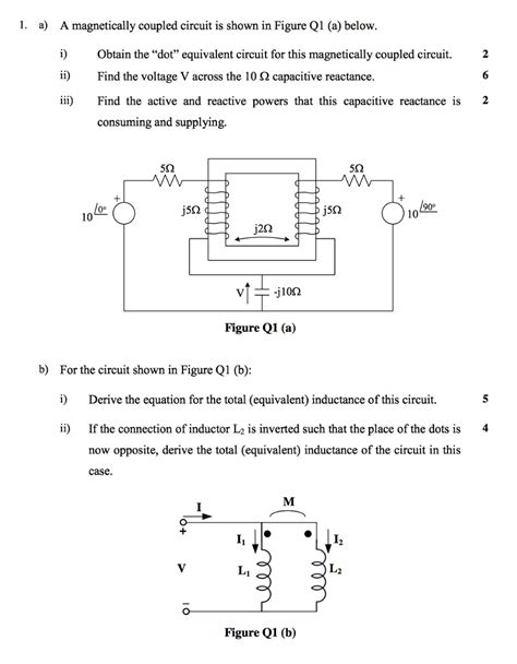 solved 1 a a magnetically coupled circuit is shown in figure ql a