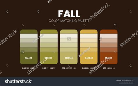 Fall Theme Color Palettes Color Schemes Stock Vector Royalty Free 2179010793 Shutterstock