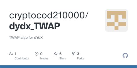 Github Cryptocod210000dydxtwap Twap Algo For Dydx