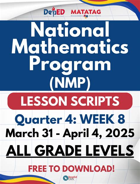 Deped Click 𝐍𝐌𝐏 𝐋𝐄𝐒𝐒𝐎𝐍 𝐒𝐂𝐑𝐈𝐏𝐓𝐒 Q4 Week 8 March 31 April 4 2025 Free Download