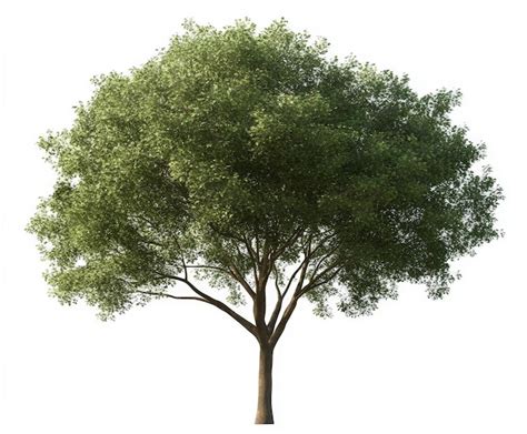 Single Tree Canopy On Plain Background Premium Ai Generated Image