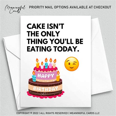 Naughty Dirty Birthday Card Inappropriate Sexual Raunchy Birthday Card Cake Isn T The Only
