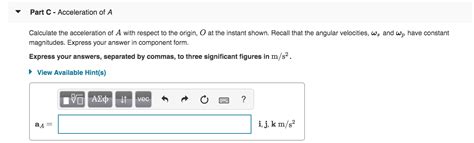 Solved Rotation About A Fixed Point Of M Re Part A Chegg