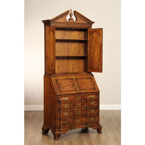Drexel Heritage American Tour Chippendale Style Oak Secretary Desk