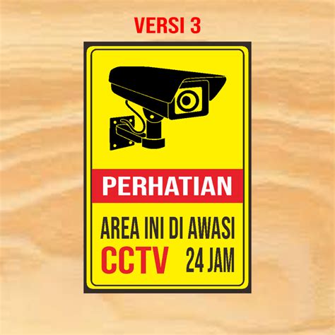 Jual Stiker Perhatian Cctv Stiker Area Diawasi Cctv 24 Jam Stiker
