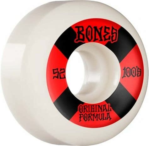Bones 100s White Red V5 52mm Skateboard Wheels