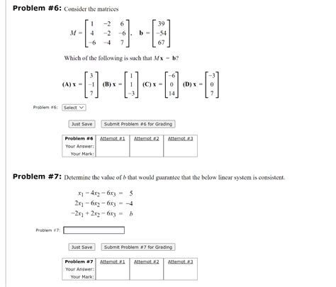 Solved Problem Consider The Matrices Chegg Com