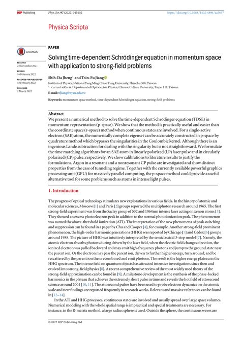 Solving Time Dependent Schrödinger Equation In Momentum Space With Application To Strong ﬁeld