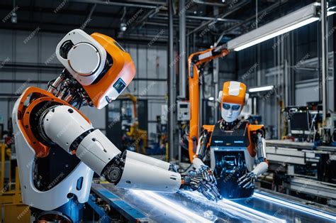 Robotics And Digital Twins Streamlining Manufacturing Processes Premium Ai Generated Image