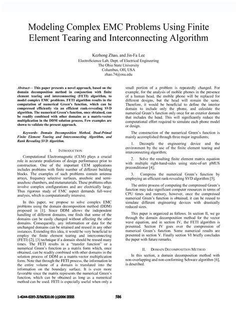 modeling complex emc problems using finite element tearing and