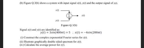 solved b figure q 3 b shows a system with input signal