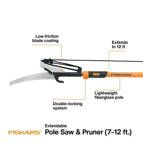 Fiskars Telescoping 12 Ft Pole Pruning Saw 393951 4002 At