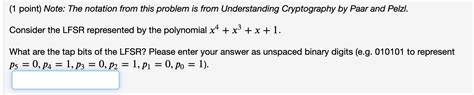 Solved 1 Point Note The Notation From This Problem Is