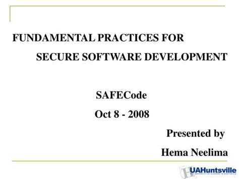 ppt fundamental practices for secure software development safecode