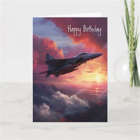 For Pilots And Enthusiasts Jet Fighter Birthday Card Zazzle