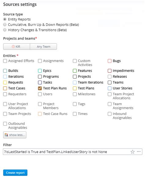 Last Test Plan Run Results By User Story Report Targetprocess