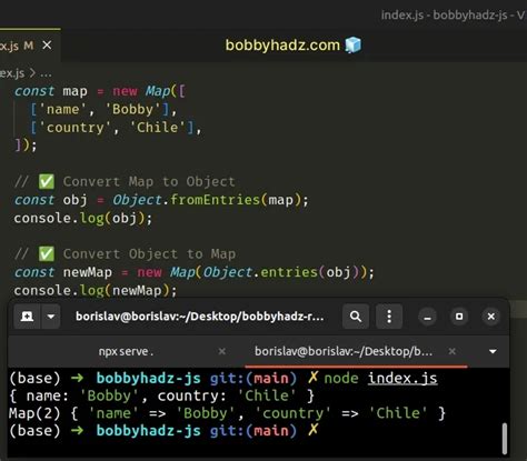 Convert A Map To An Object In Javascript Bobbyhadz