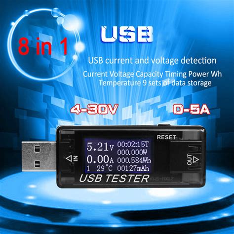 usb 용량 전압 테스터 전류계 모니터 전압계 전류계 배터리 테스트 8 in 1 qc2 0 3 0 4 30v 전력
