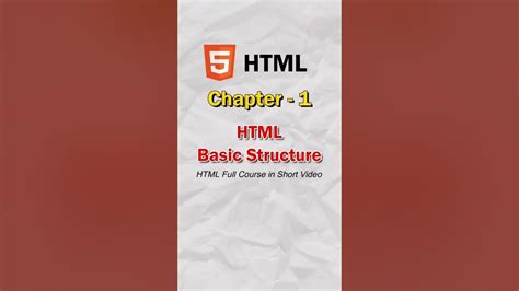 Html Basic Structure Html Short Video Course Html Htmlshortsviral Youtube