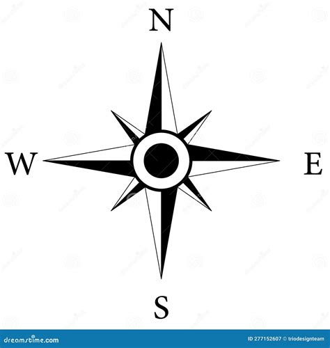 Compass Star Design Icon Simple Black And White Stock Vector