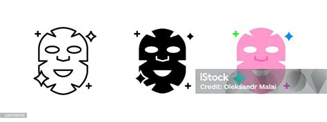 얼굴 마스크 아이콘입니다 뷰티와 웰니스를 위한 스킨케어 트리트먼트 수분을 공급하고 젊어지게 하는 미용 테라피 빛나고 상쾌한 얼굴 루틴을 나타내는 벡터 그림 가꿔주기에 대한