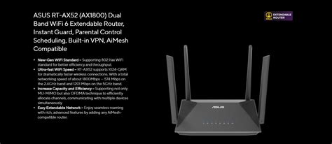 Asus Rt Ax Ax Dual Band Wifi Extendable Router Aimesh Compatible Shopee Philippines
