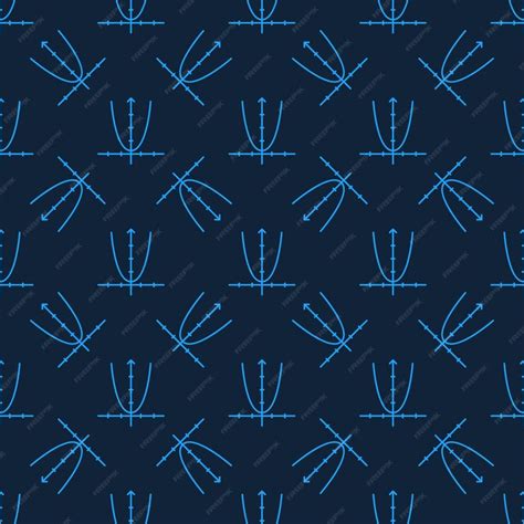 Premium Vector Math Function Graph Vector Concept Blue Seamless Pattern