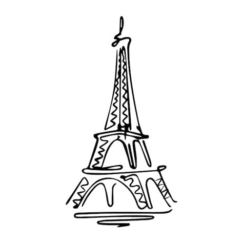 Premium Vector Hand Drawing Eiffel Tower Vector Illustration