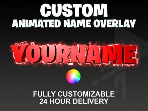 Custom Animated Name Overlay Obs Streamlabs Twitch Youtube Tiktok Etsy