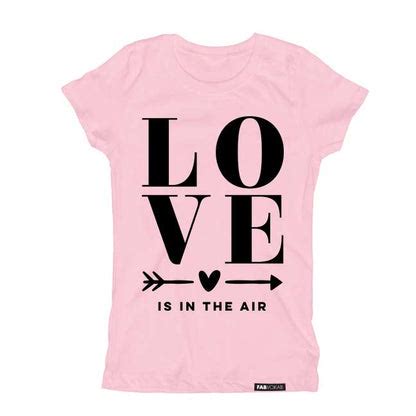 Girls Love Is In The Air Pink Short Sleve T Shirt Fabvokab