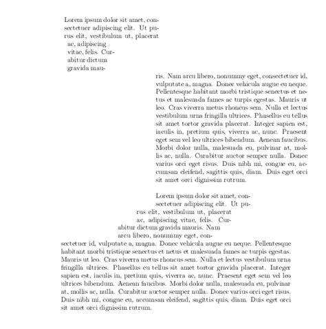Indentation More Condensed Version Of Parshape Tex Latex Stack