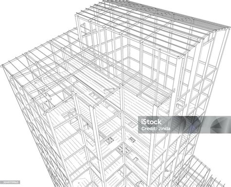 3d Illustration Of Building Structure Stock Illustration Download Image Now Architect
