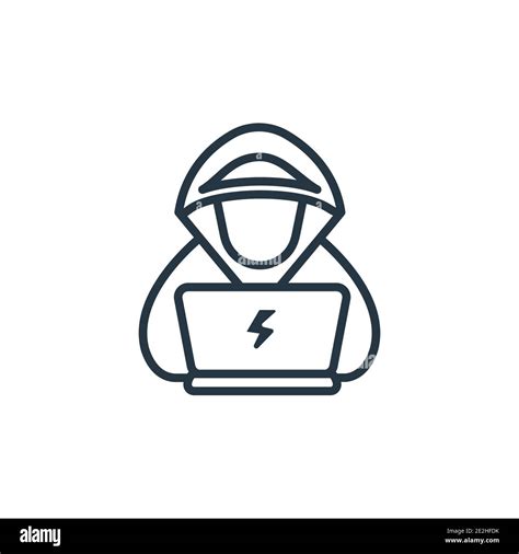 Hacker Outline Vector Icon Thin Line Black Hacker Icon Flat Vector Simple Element Illustration