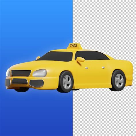 택시 자동차 3d 그림 프리미엄 Psd 파일