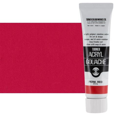 Turner Artist Acryl Gouache Permanent Red 40ml Jerrys Artarama
