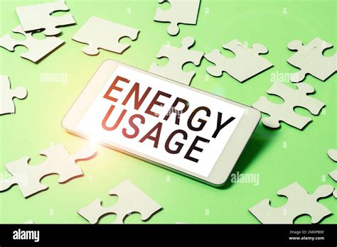 Writing Displaying Text Energy Usage Internet Concept Amount Of Energy Consumed Or Used In A