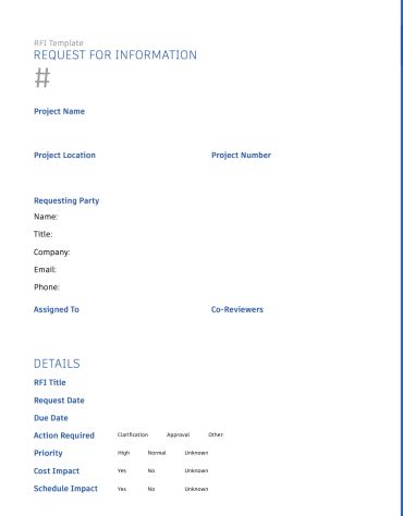 Construction RFI Meaning And Template Autodesk