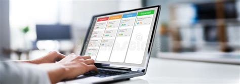 Kanban Project Management Software On Laptop Stock Image Image Of Office White 315466679