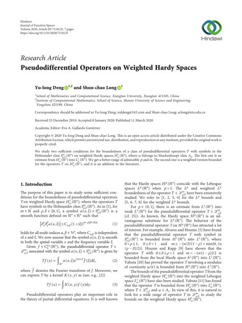 pdf pseudodifferential operators on weighted hardy spaces