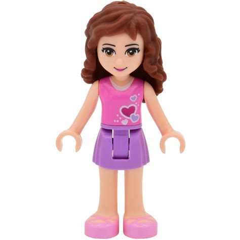 Lego Olivia With Pink Heart Top And Lavender Skirt Minifigure Brick Owl Lego Marketplace